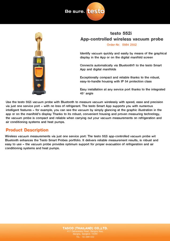 Testo 552i ดิจิตอลไมครอนเกจ - Tasco.co.th