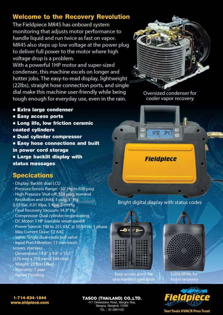 MR45 – Digital Recovery Machine - Tasco.co.th